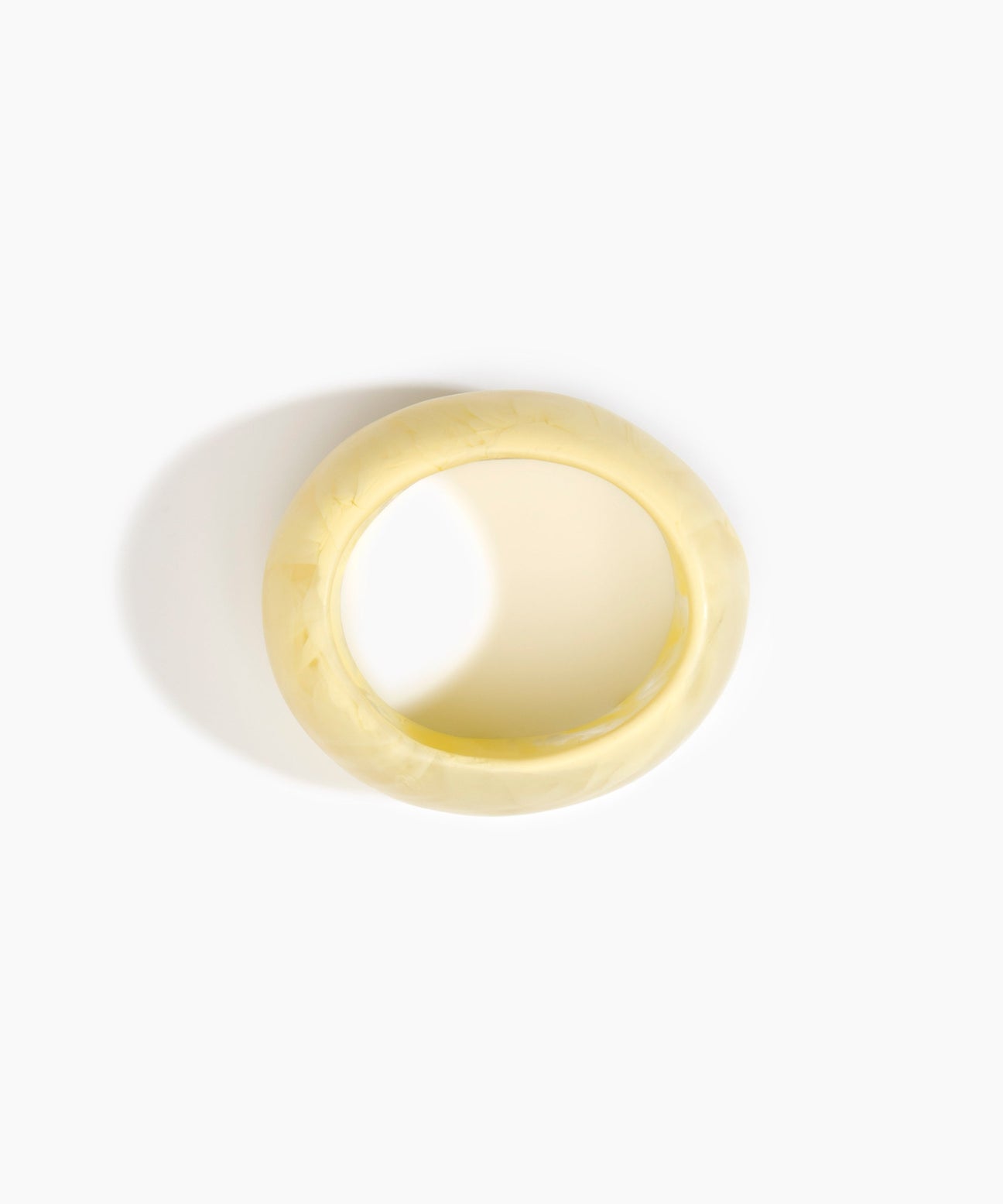 Large Organic Oval Bangle | Lemon / Wide