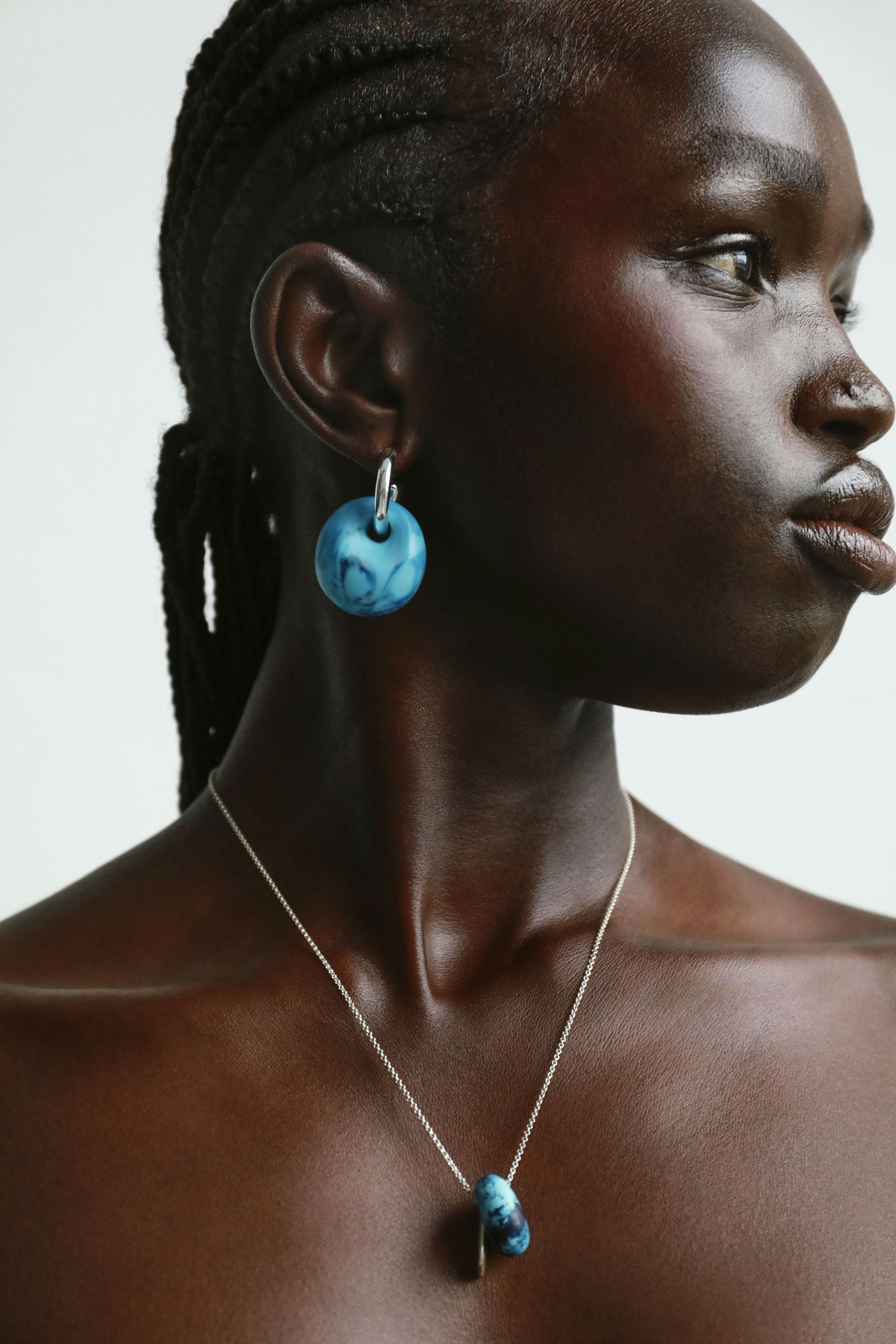 Small Splash Chain Pendant | Cappuccino / 925 Sterling Silver