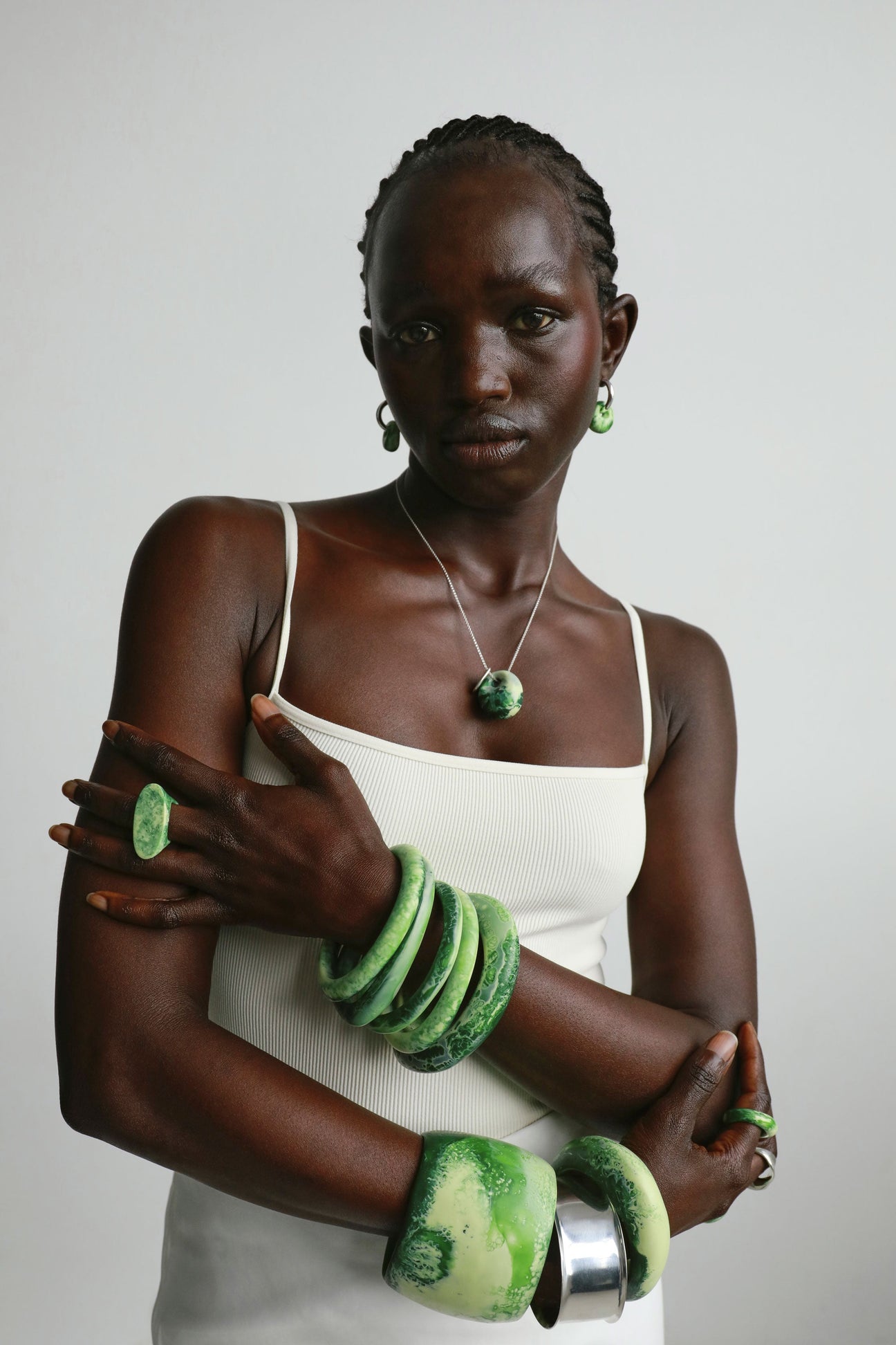 Medium Splash Chain Pendant | Water / 925 Sterling Silver