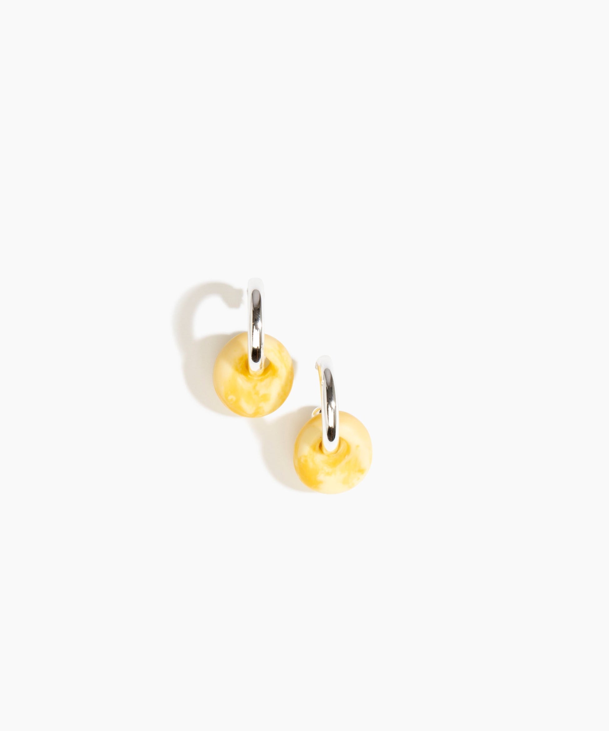 Small Splash Earrings | Grass / Silver-Plated Brass Hoop