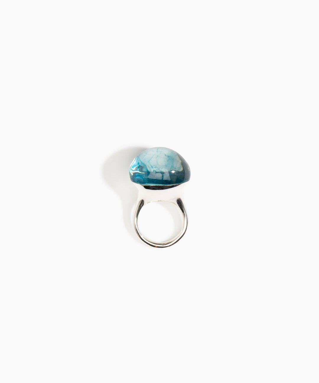 Round Watercolour Ring | Clear Water / 925 Sterling Silver
