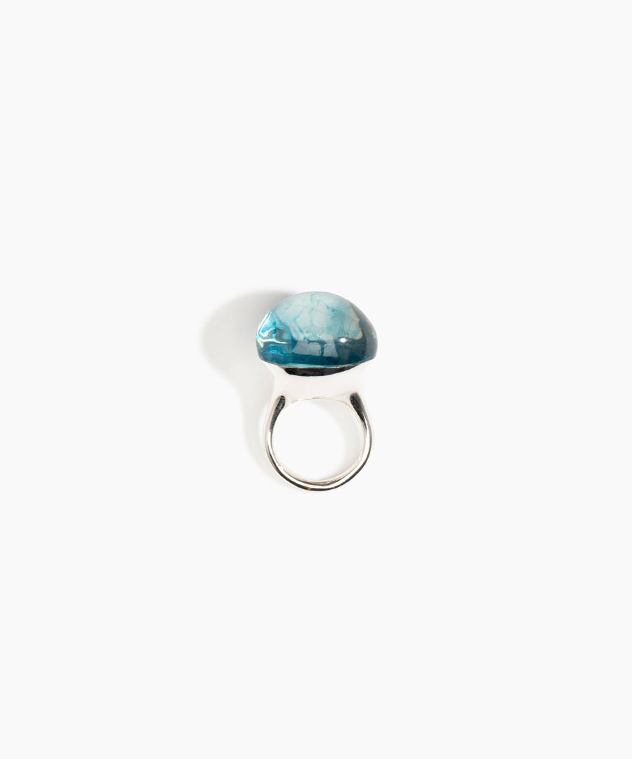 Round Watercolour Ring | Clear Water / 925 Sterling Silver